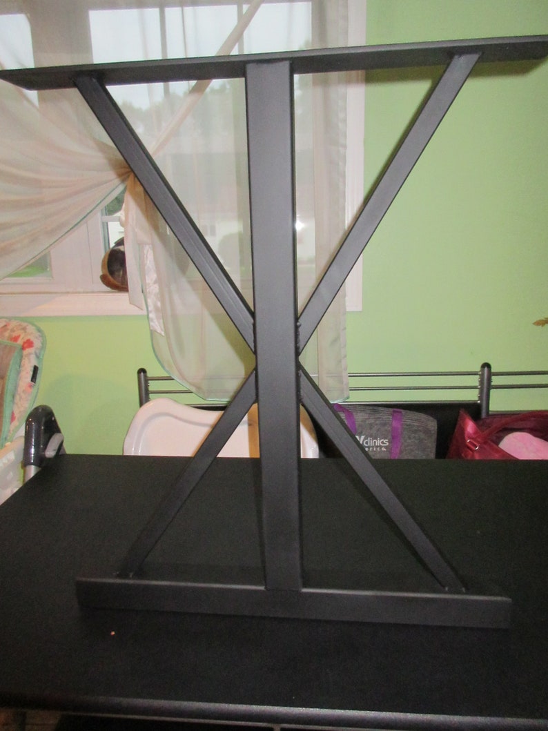 Trestle Metal Table Base Industrial Black Metal Base | Etsy