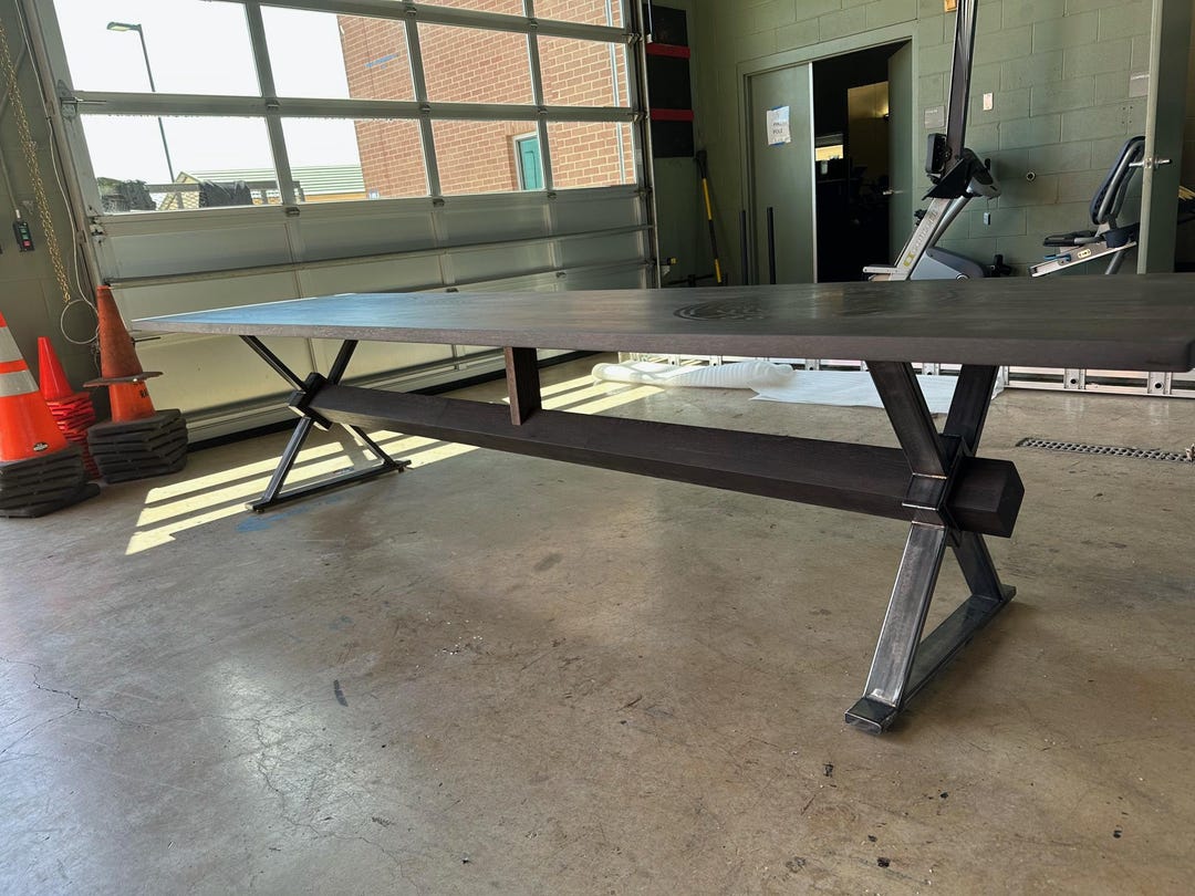 Farmhouse Metal Table Base, Diamond Shaped Steel Base - Handmade in U.S ...
