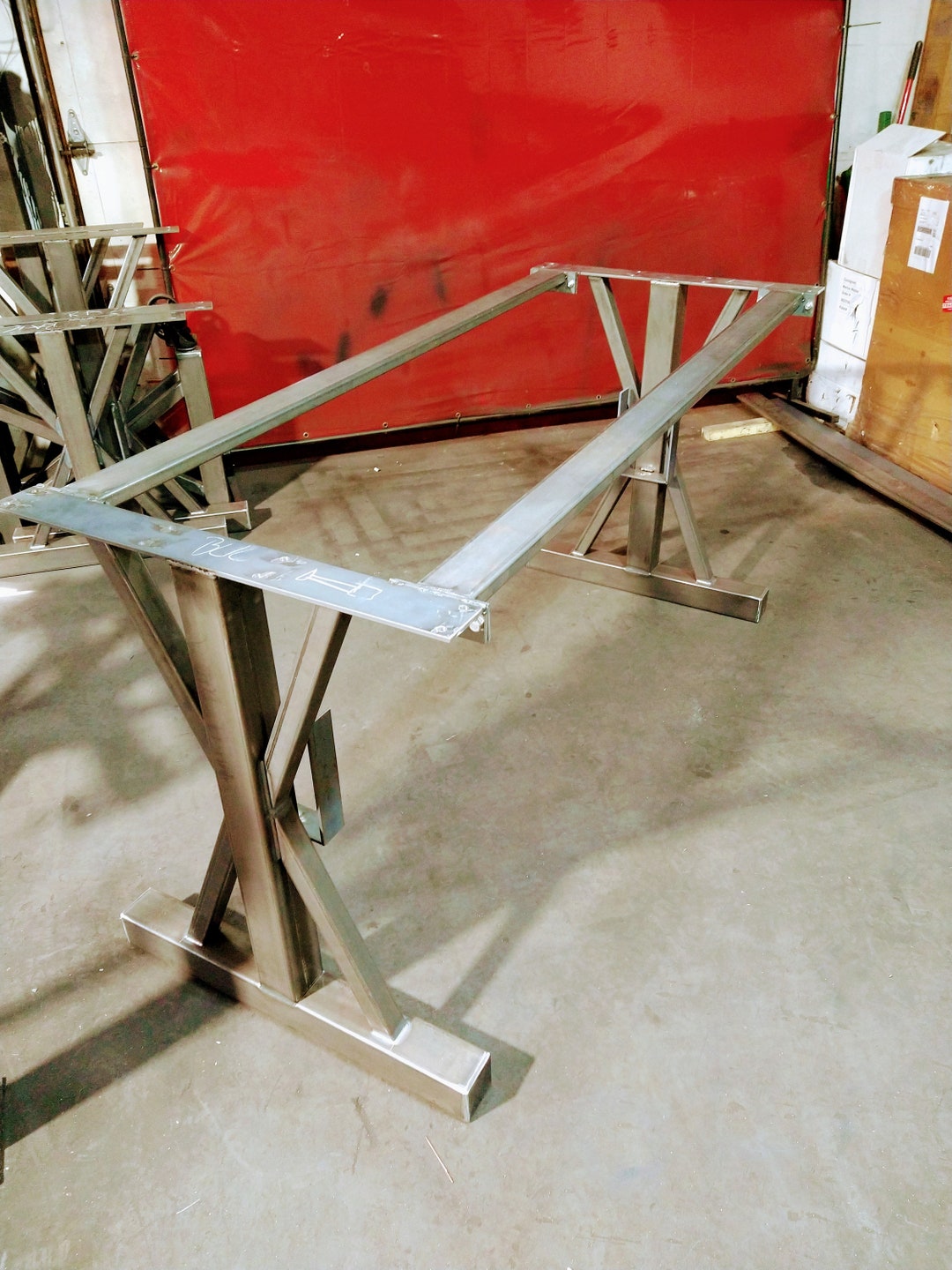 Metal Table Legs, Farmhouse Steel Base, Custom Sizes - Etsy