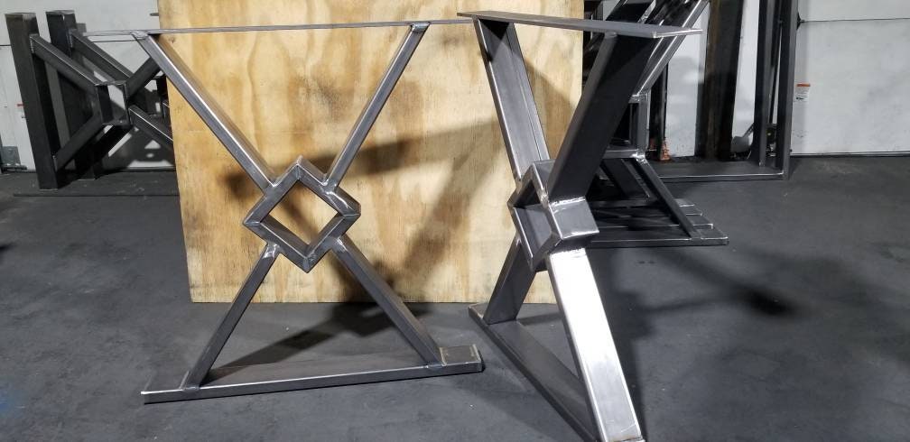 Diamond Shaped Metal Table Base, Industrial Table Legs