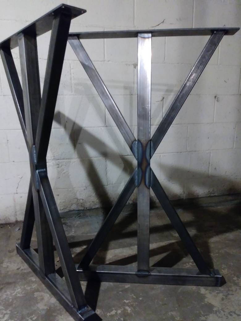 Bar High Metal Legs -Trestle Table Base -Handmade