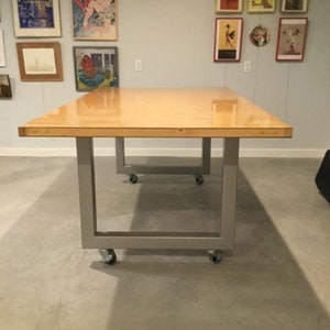 Handmade Metal Table Base With Wheels: Heavy Duty Table Legs - Etsy