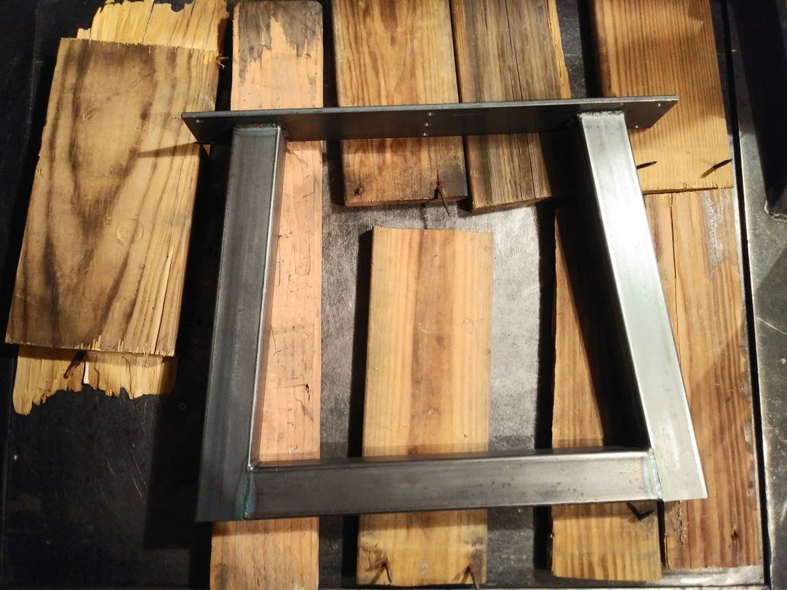 Trapezoid Metal Table Base, Industrial - Etsy