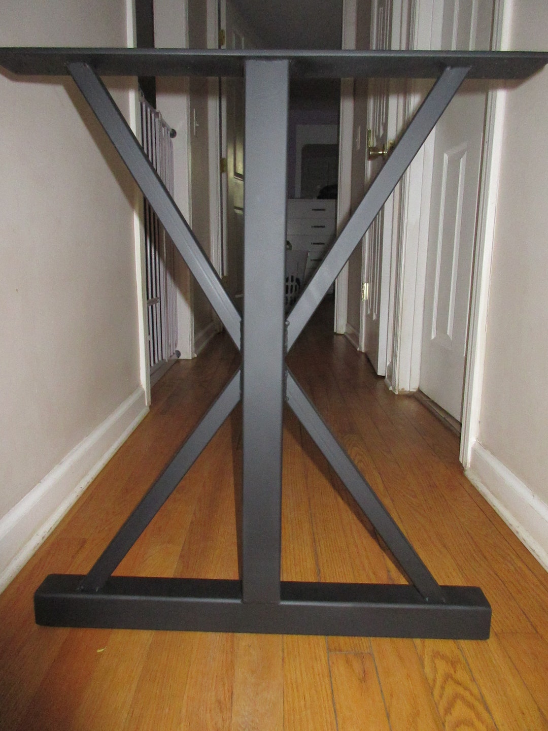 Trestle Metal Table Base, Industrial, Black Metal Base - Etsy