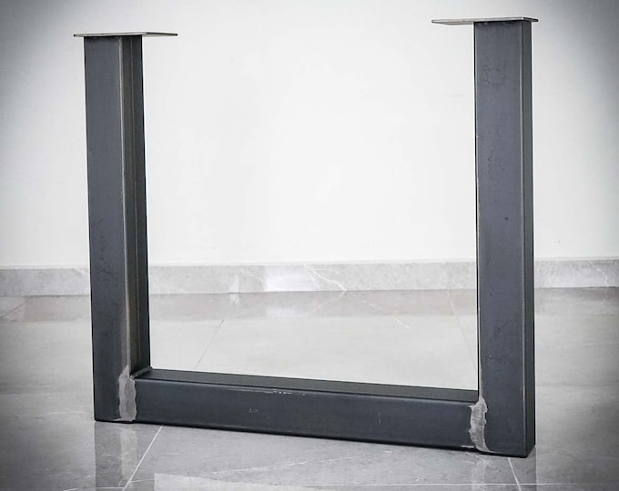 U Shaped - Unique Farmhouse Metal Table Bases, Industrial Table Legs, Heavy Duty Steel Bases