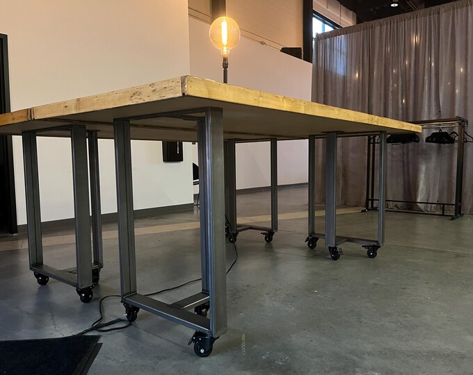 Legs with Casters - Unique Farmhouse Metal Table Bases, Industrial ...