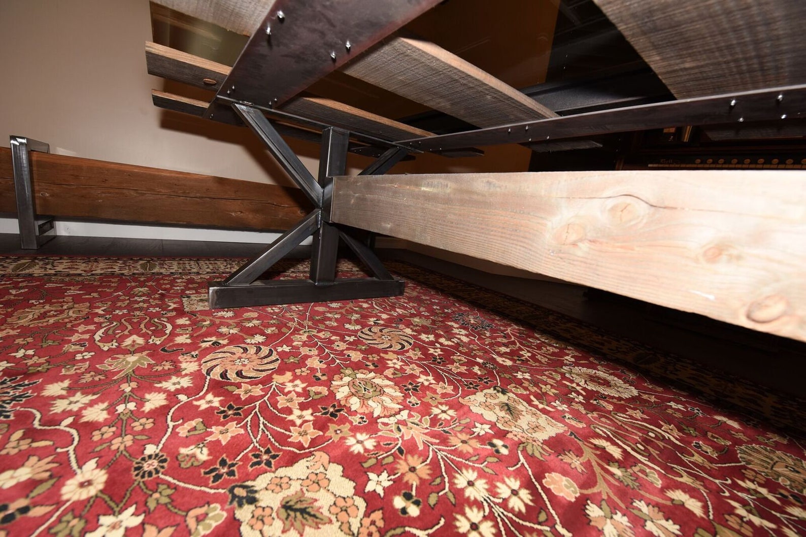 Metal Table Basedining & Bench Set Industrial Steel Base | Etsy