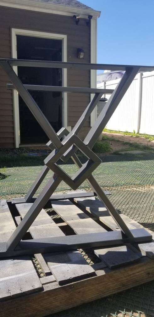 Farmhouse Table Base, Cool Metal Table Legs, Diamond Shaped Steel Base, Industrial Legs ...