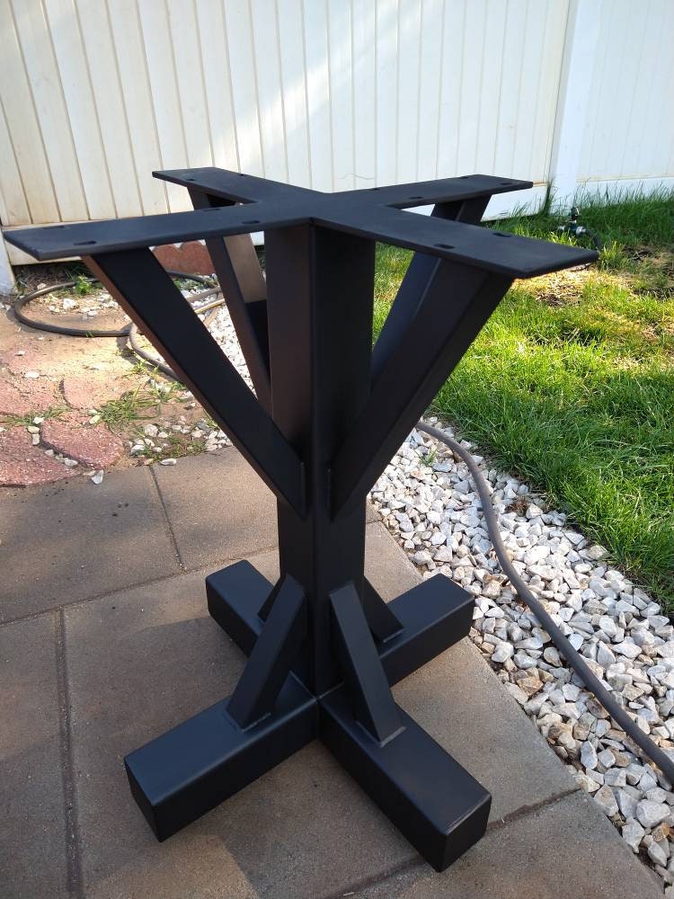 Metal Table Base, Pedestal Metal Base, Farmhouse Steel Base