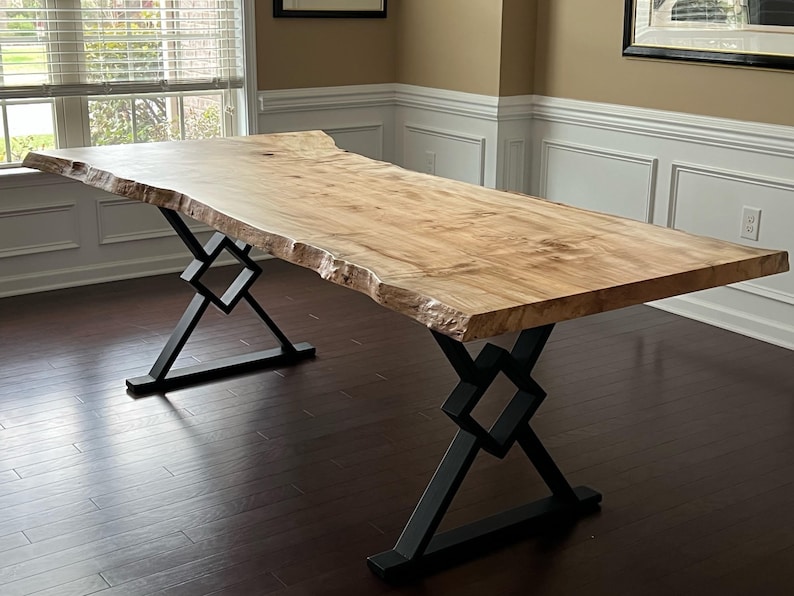 Farmhouse Metal Table Base, Diamond Shaped Steel Base - Handmade in USA ...