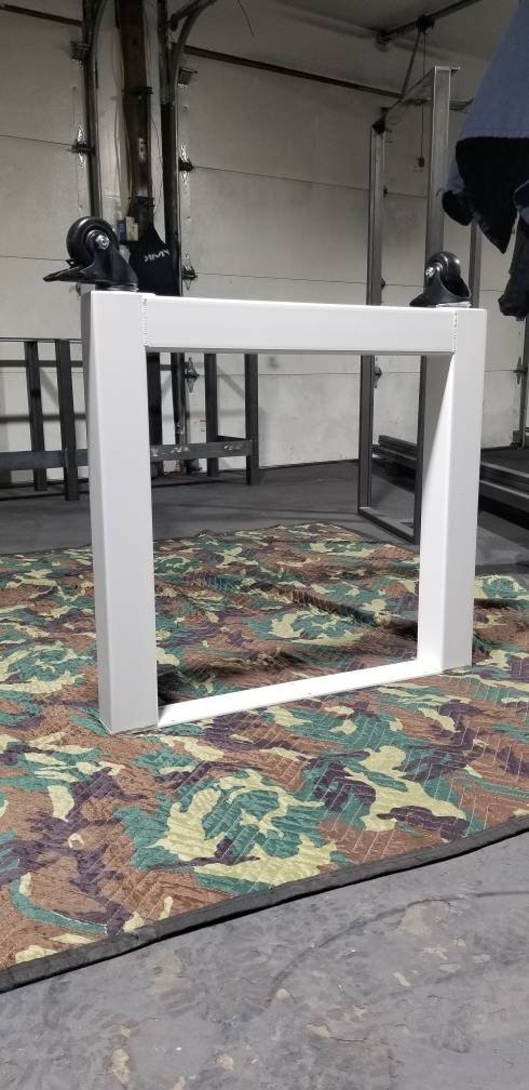 White Metal Table Base, Casters,industrial, Heavy Duty - Etsy