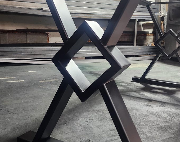 Unique Farmhouse Metal Table Bases, Industrial Table Legs, Heavy Duty Steel Bases