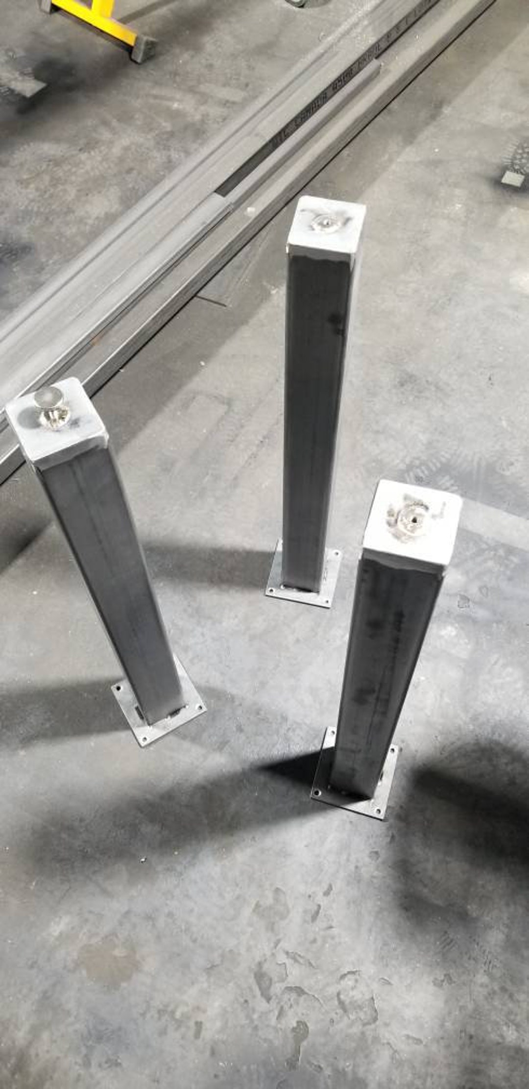 Metal Table Legs, Industrial,dark Gun Metal Gray Finish - Etsy