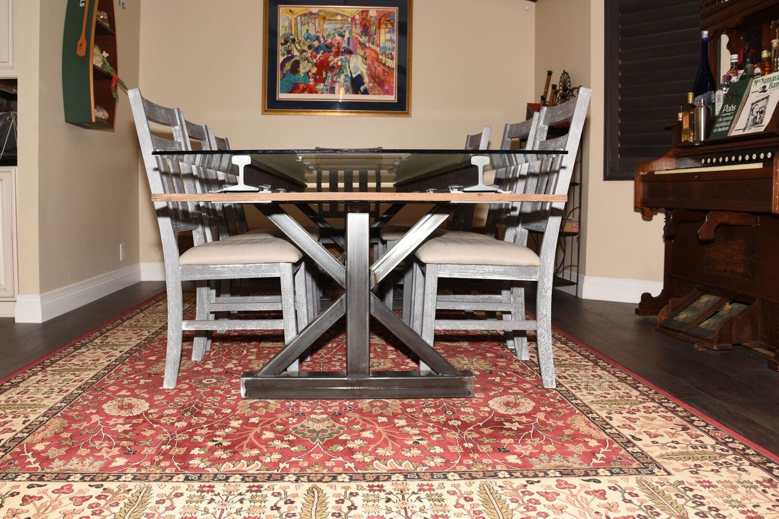 Metal Table Base,dining & Bench Set, Industrial Steel Base - Etsy