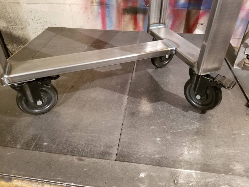 T Shaped Metal Table Base Metal Legs Casters Industrial - Etsy