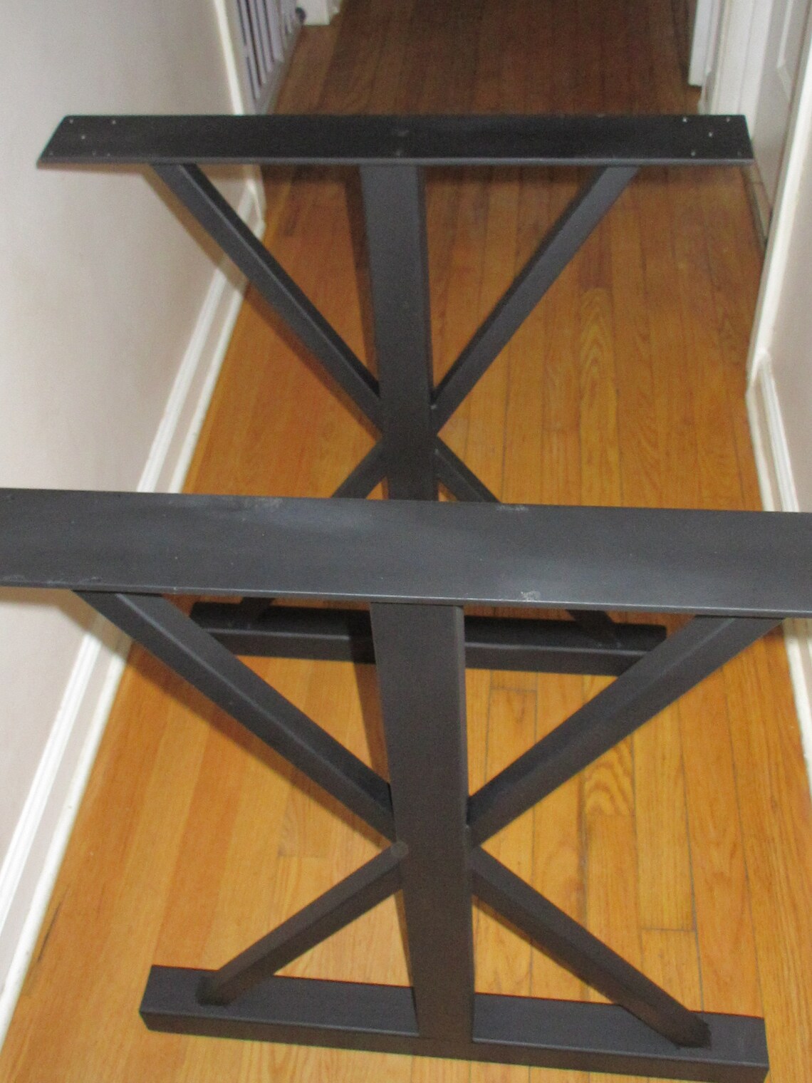 Trestle Metal Table Base Industrial Black Metal Base | Etsy