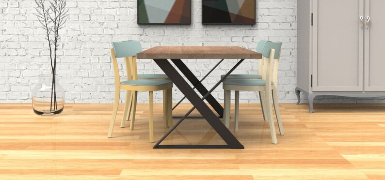 X Shaped Steel Table Base Industrial Metal Base - Etsy