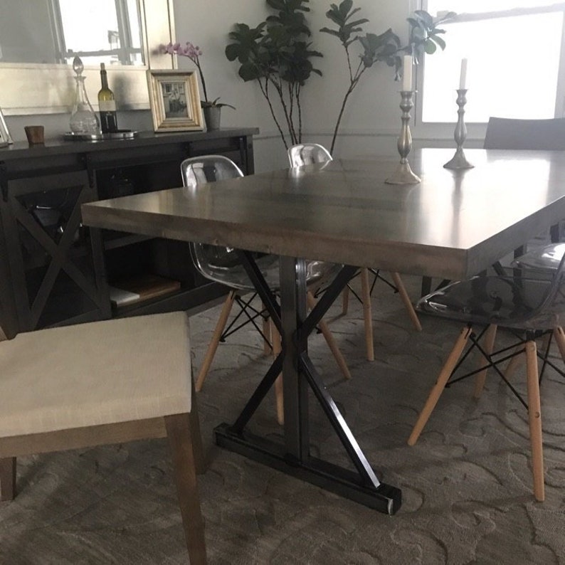 Trestle Metal Table Base Industrial Black Metal Base | Etsy