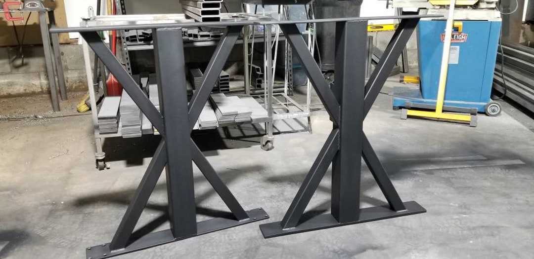 Black Metal Table Base: Farmhouse Style, Heavy Duty (set of 2) - Etsy