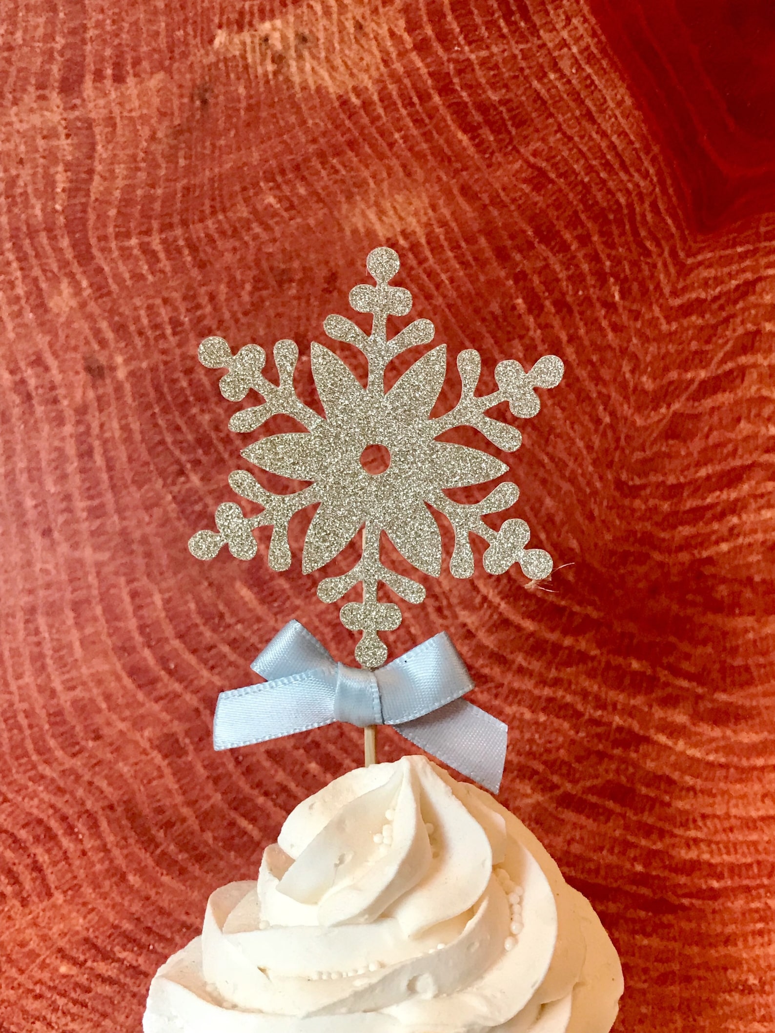 Snowflake cupcake toppers snowflake party snowflake topper | Etsy
