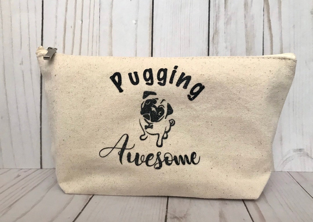 Pug Makeup Bag, Pug Gift, Pug Make Up, Personalised Makeup Bag, Pug ...