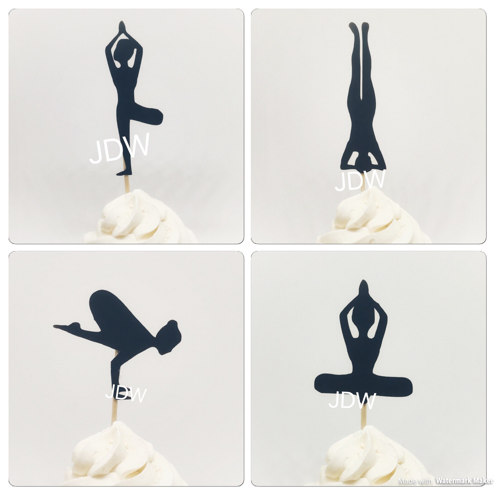 Yoga Cupcake Topper Yoga Party Yoga Birthday Yoga Toppers - Etsy