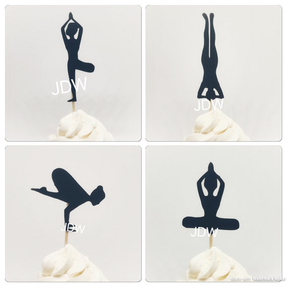 Yoga Cupcake Topper Yoga Party Yoga Birthday Yoga Toppers | Etsy
