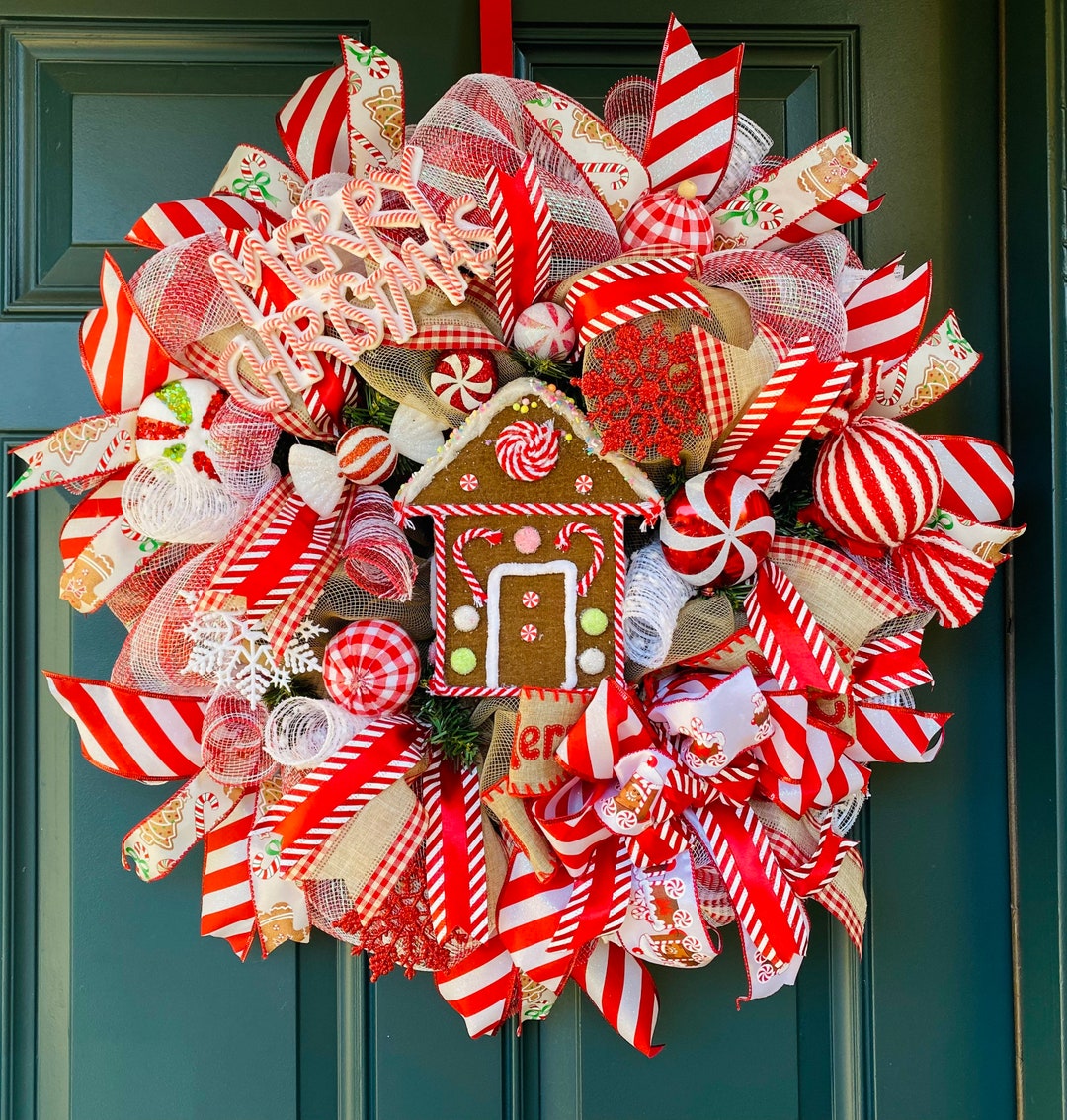 Gingerbread Wreath, Gingerbread Decor, Wreath, Christmas Wreath, Door ...