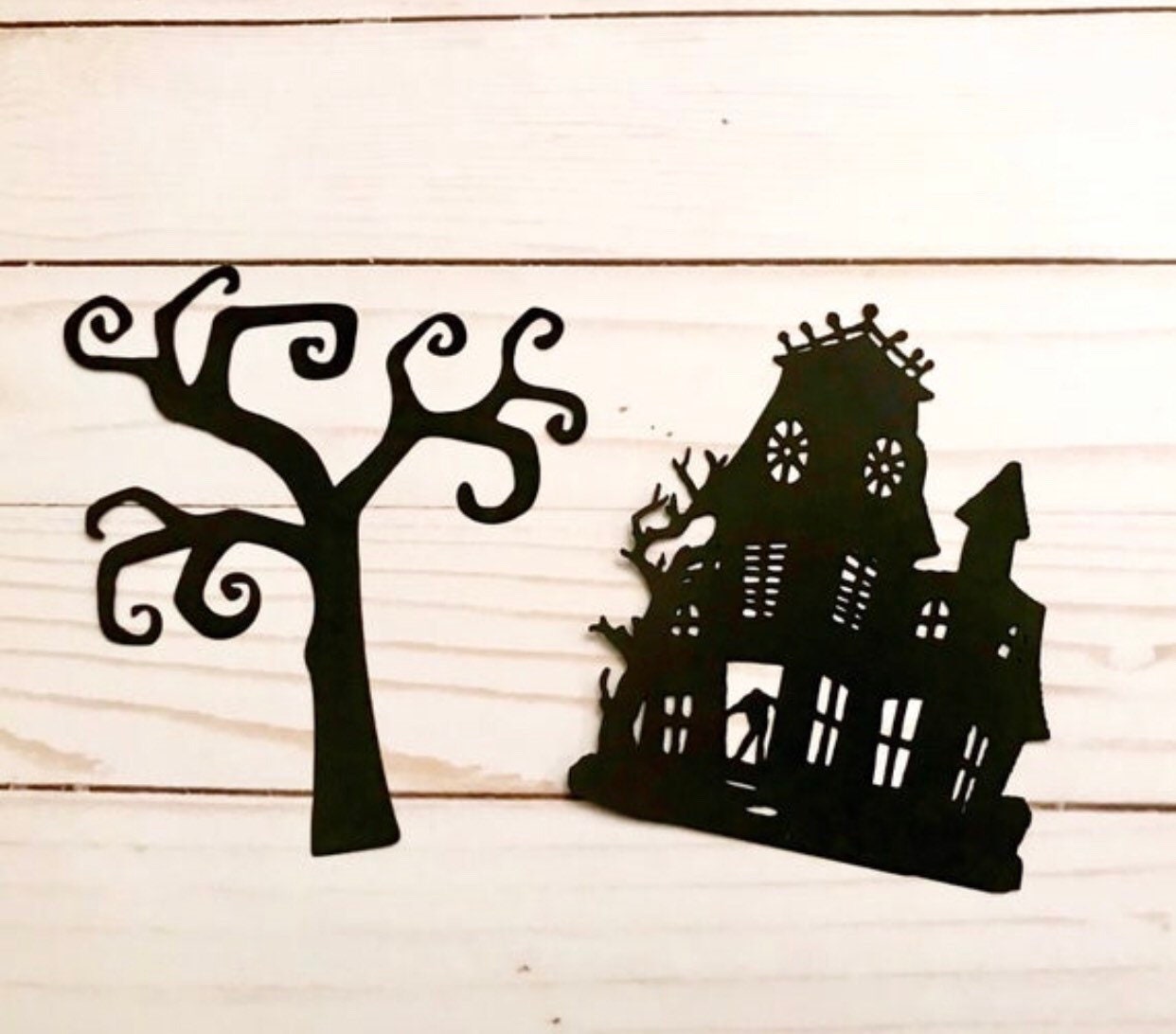 Haunted House Die Cut Scary Tree Die Cut Halloween Die Cut - Etsy