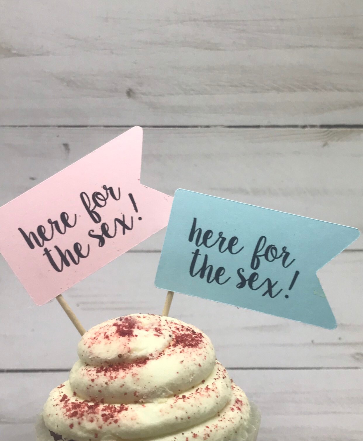 Here For The Sex Cupcake Gender Reveal Cupcake Toppers Etsy