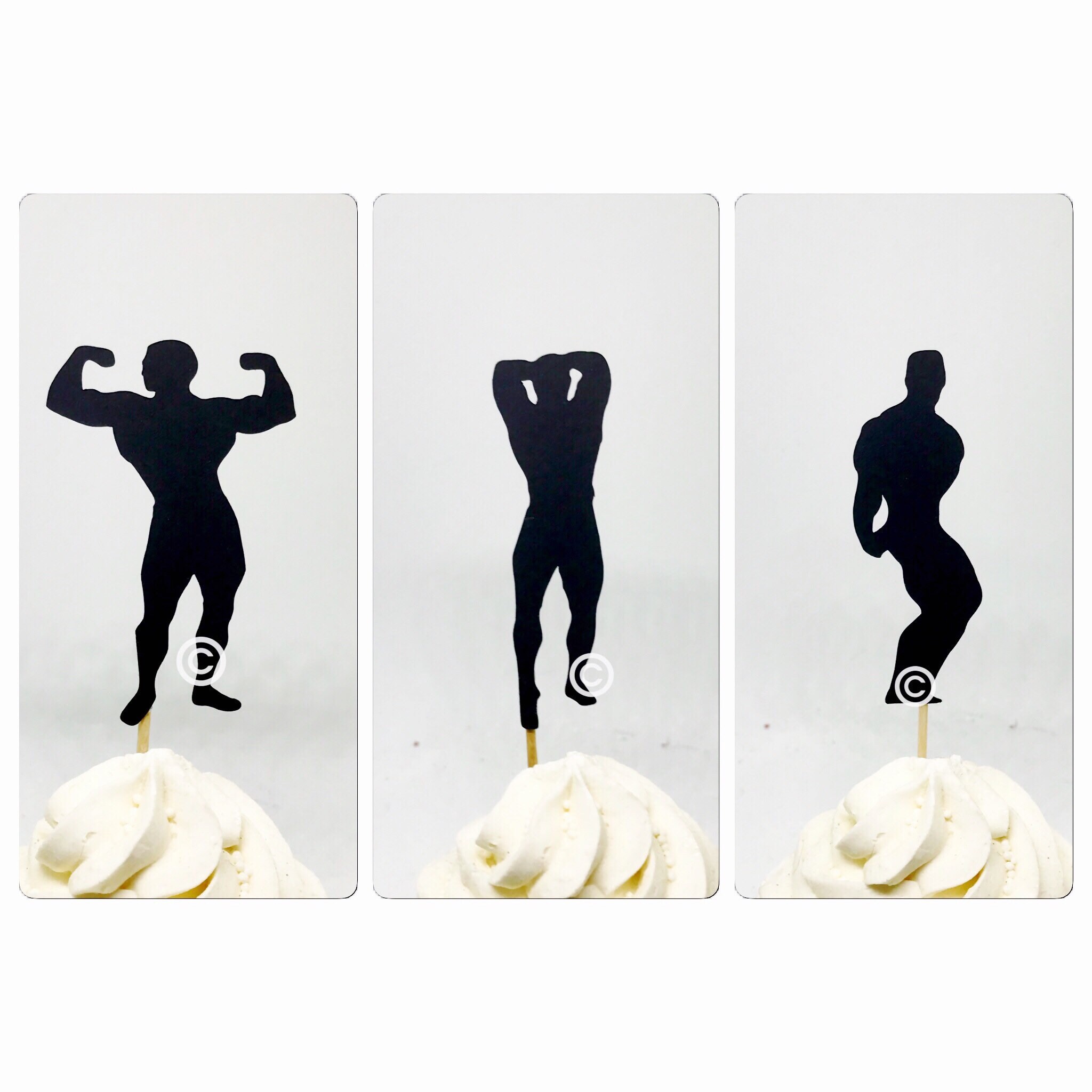 Bodybuilder Cupcake Toppers Bodybuilder Topper Body Builder - Etsy