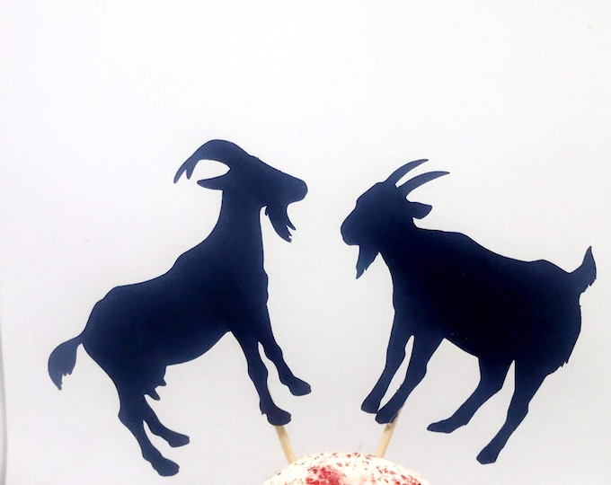 Goat Cupcake Toppers, Goat Party Decor, Farm Food Picks, Farm Themed ...