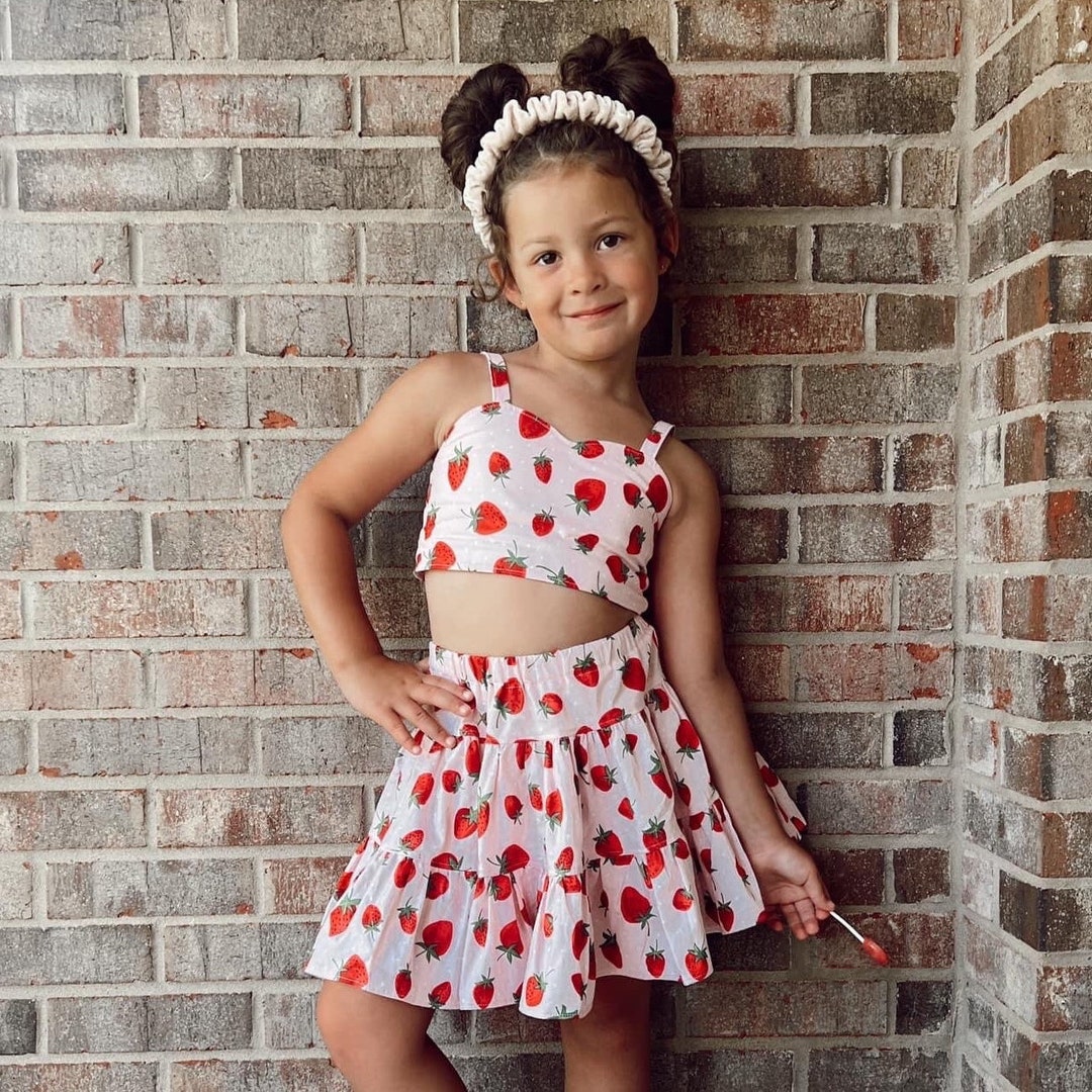 Strawberry Girl Crop Set Strawberry Toddler Crop Set Strawberry Girls ...