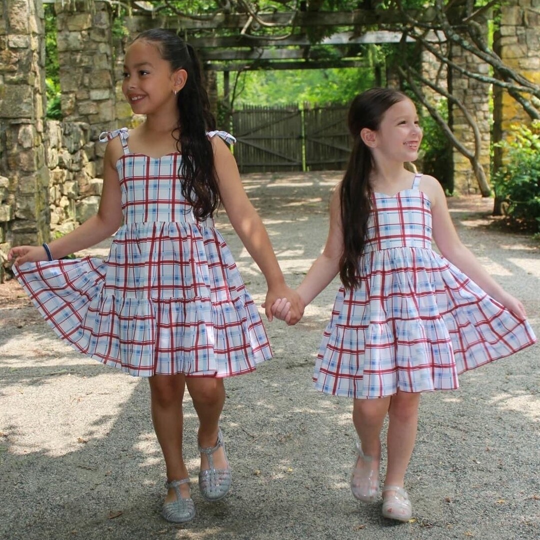 4th of July Girls Dress Girls Plaid Dress Red White Blue Girls Dress ...