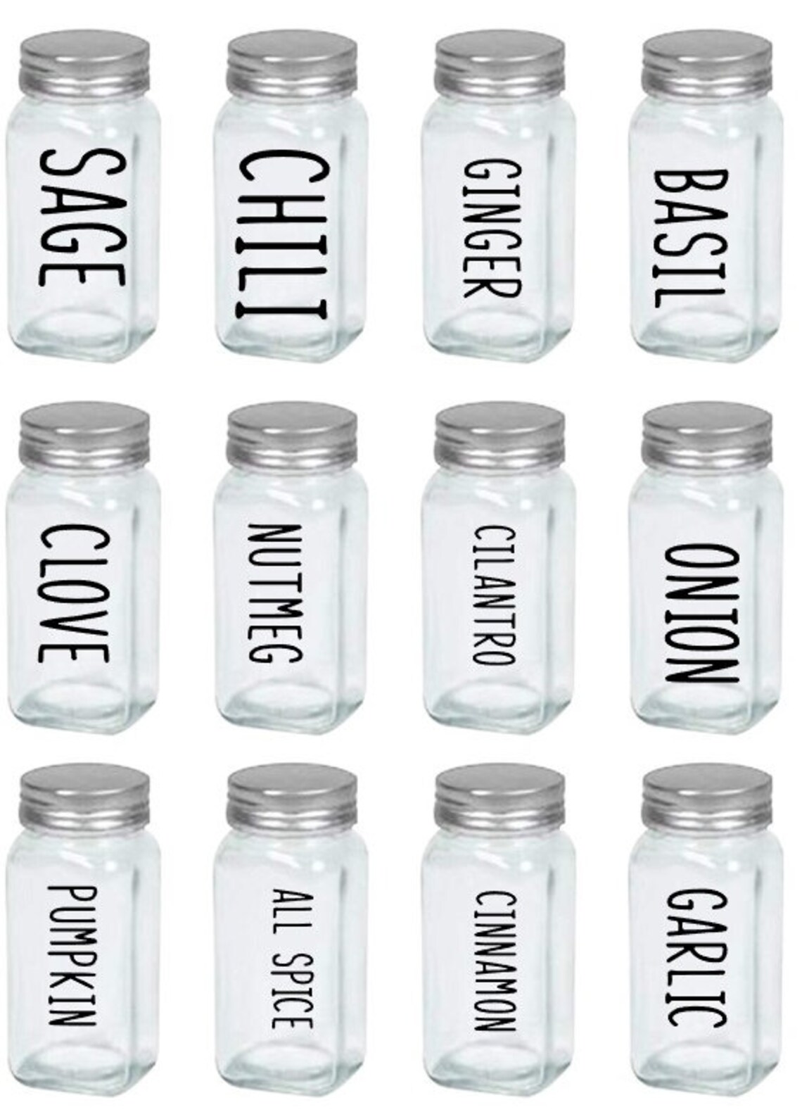 2 Inch Spice Decals / 2 Inch Spice Jar Decals / Spice Jar - Etsy