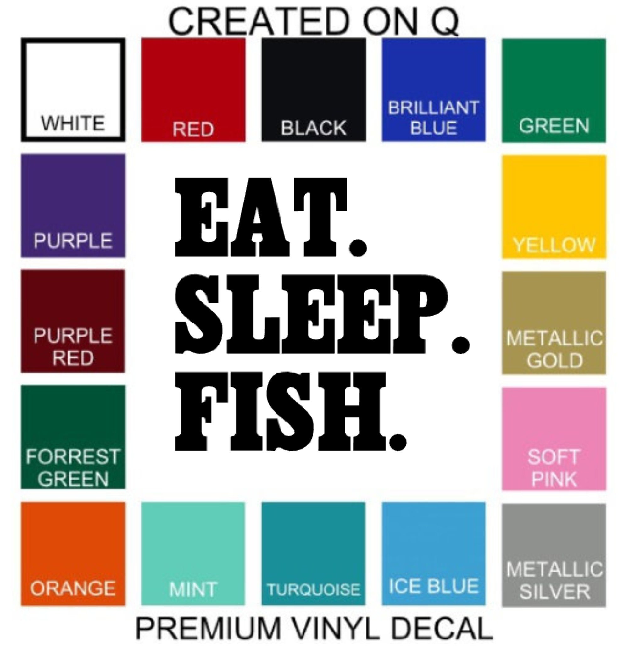 Eat Sleep Fish Decal / Eat Sleep Fish / Decal / Sticker / Car / Truck ...