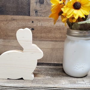 Unfinished Wood Rabbit / Unfinished Easter Bunny / 5.5 X 5.5 X .75 ...