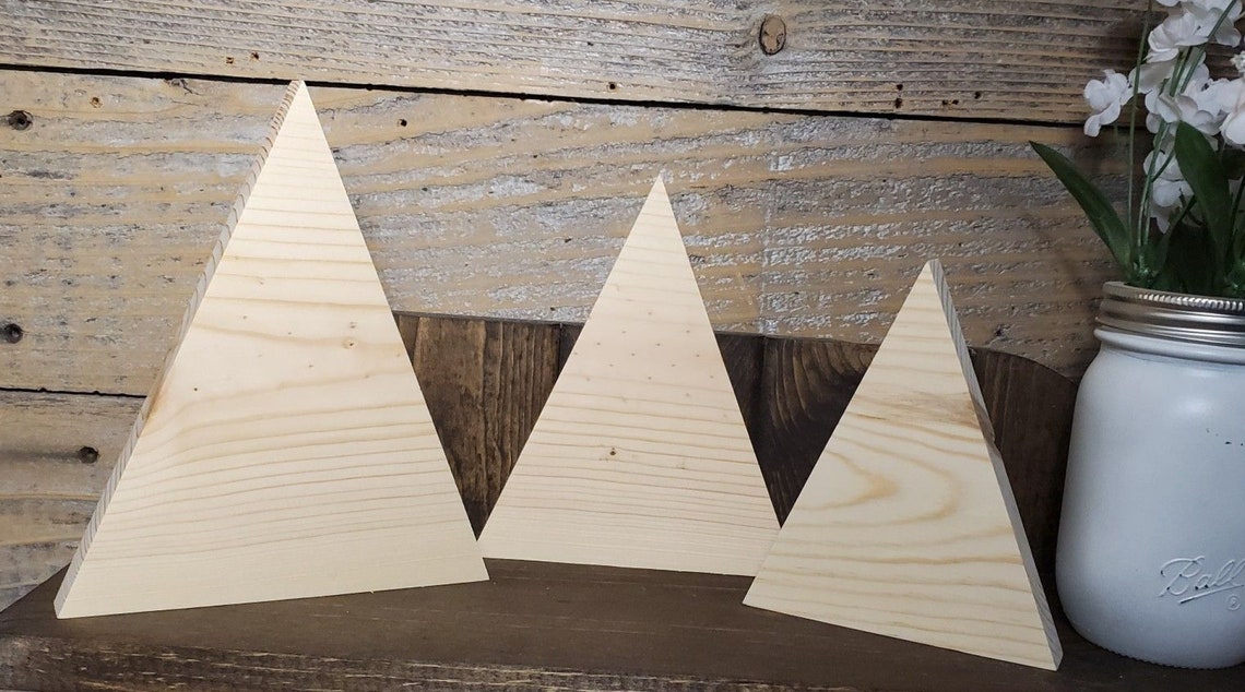 Unfinished Wood Christmas Tree Set / Set of 3 / Unfinished Wood ...