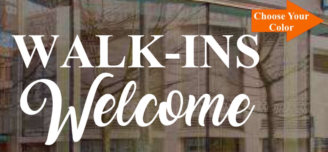 Walk Ins Welcome Decal - Window Decal - Salon Decal - Hair Stylist ...