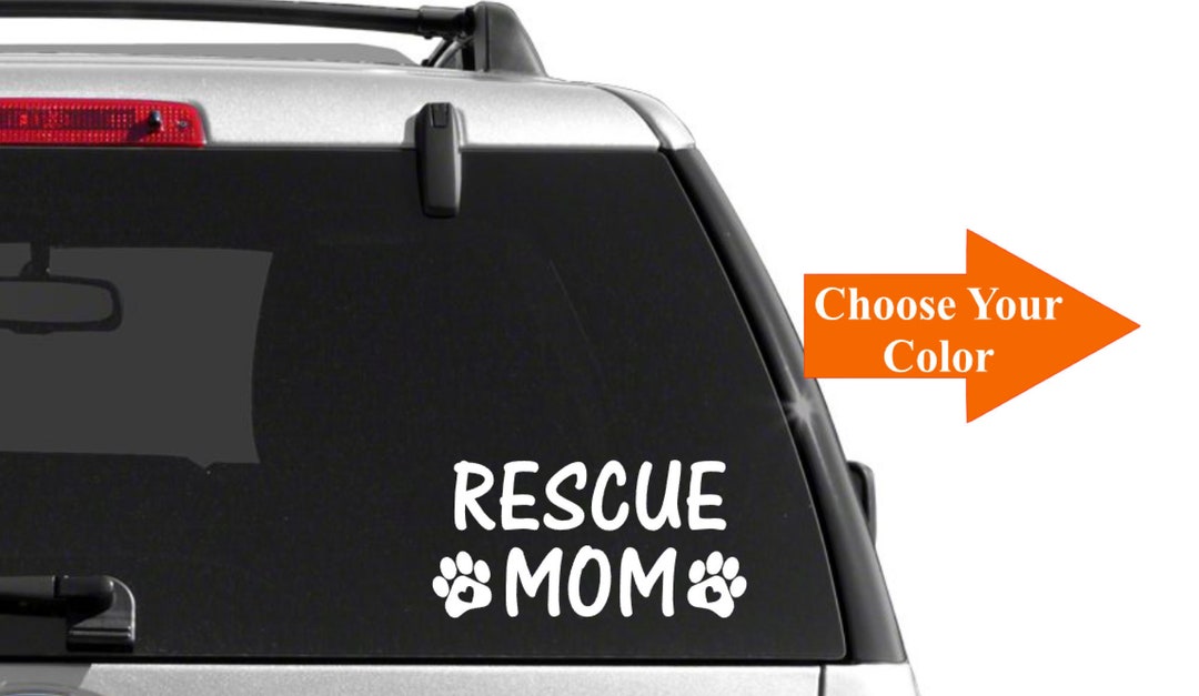 Rescue Mom Vinyl Decal / Rescue Mom Sticker / Vinyl Decal / Rescue Mom ...
