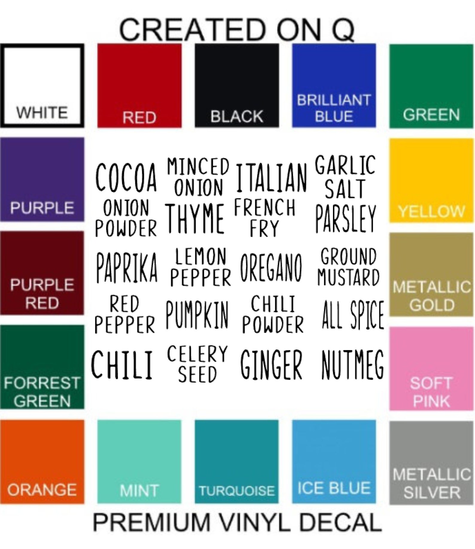 2 Inch Spice Decals / 2 Inch Spice Jar Decals / Spice Jar Decals ...