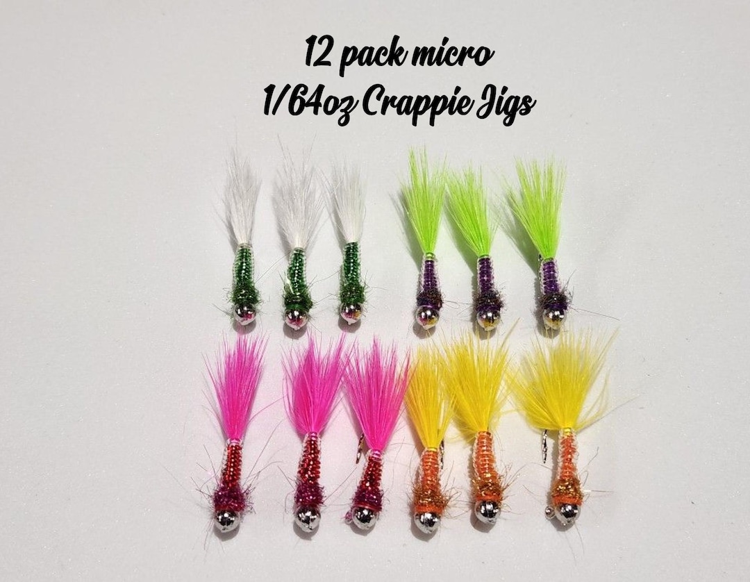 12 Pack Crappie Micro Jigs - Crappie Jig - Fishing Jigs - Fly Fishing ...