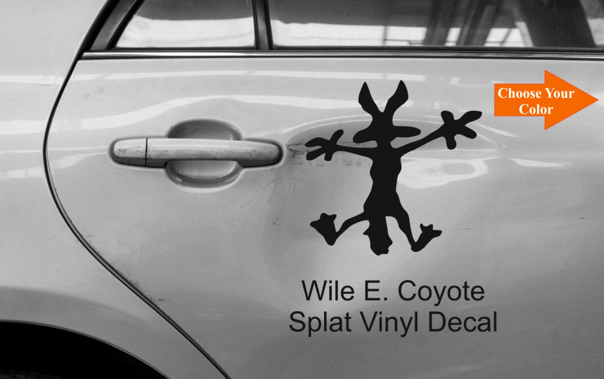 WIle E. Coyote Splat Vinyl Decal Funny Decal Funny Car Sticker Funny Truck Decal Car Sticker