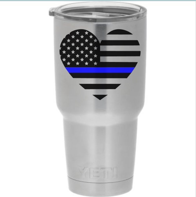 Thin Blue Line Heart Decal / Sticker / Back the Blue / Laptop - Etsy