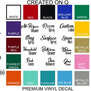 Custom Spray Bottle Decal / Spray Bottle Labels / 16 Oz Spray Bottle ...