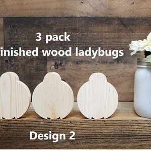 3 Pack Unfinished Wood Ladybugs Cut Outs / DIY Spring Decor / DIY ...