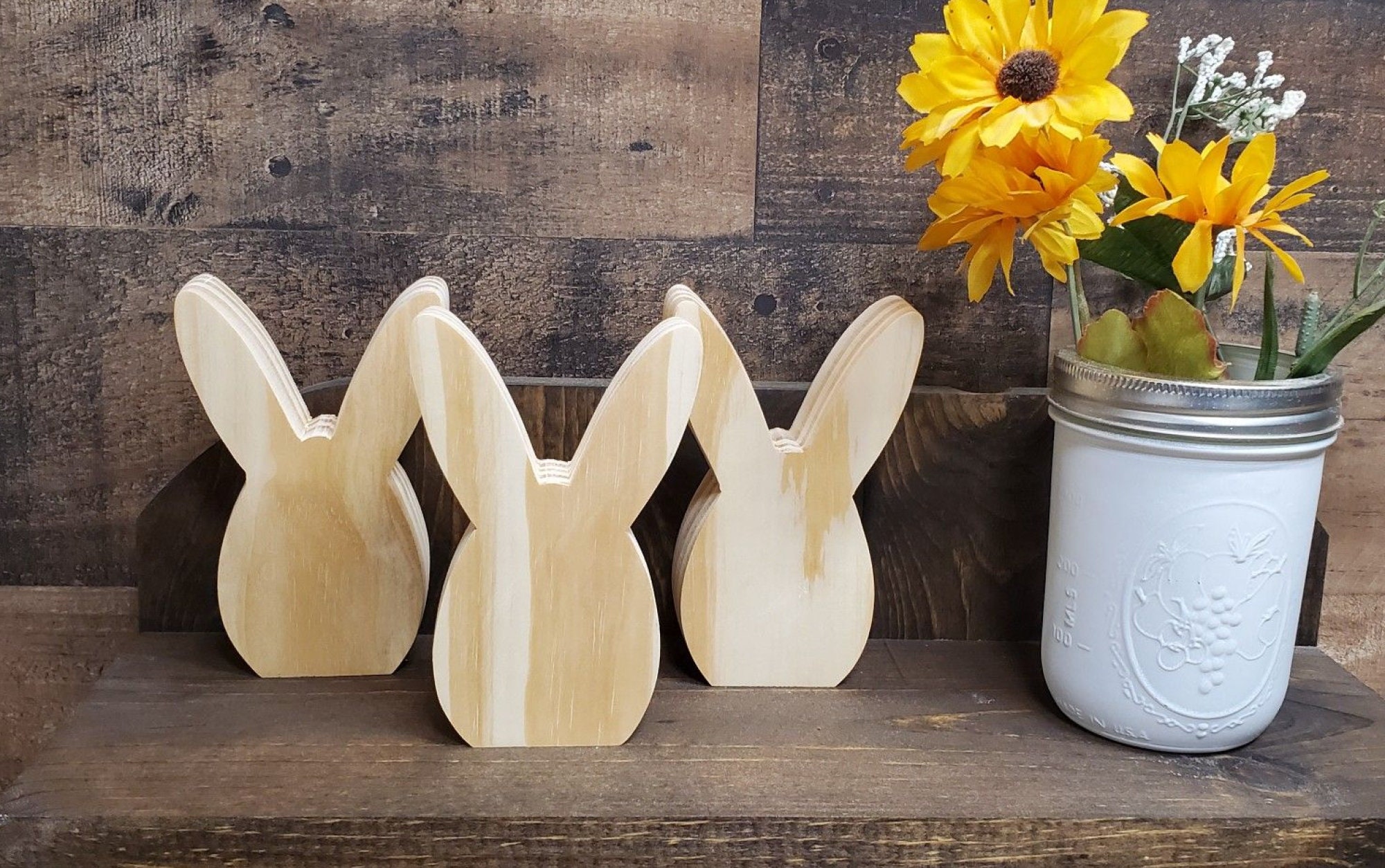 Set of 3 Unfinished Wood Easter Bunnies / Unfinished Wooden Peeps / DIY ...