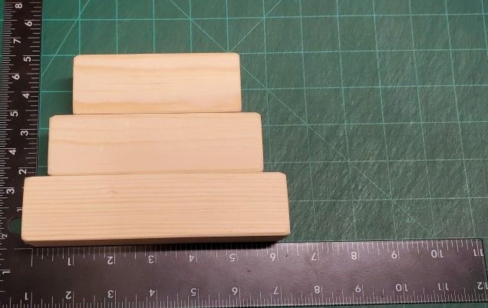 Two Pack of Unfinished Wood Stacked Block Signs / Tiered Tray Decor ...