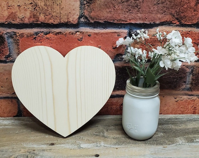 Heart Blanks 12 Inch Wood Hearts for Crafts Unfinished Chunky 12 Hearts ...