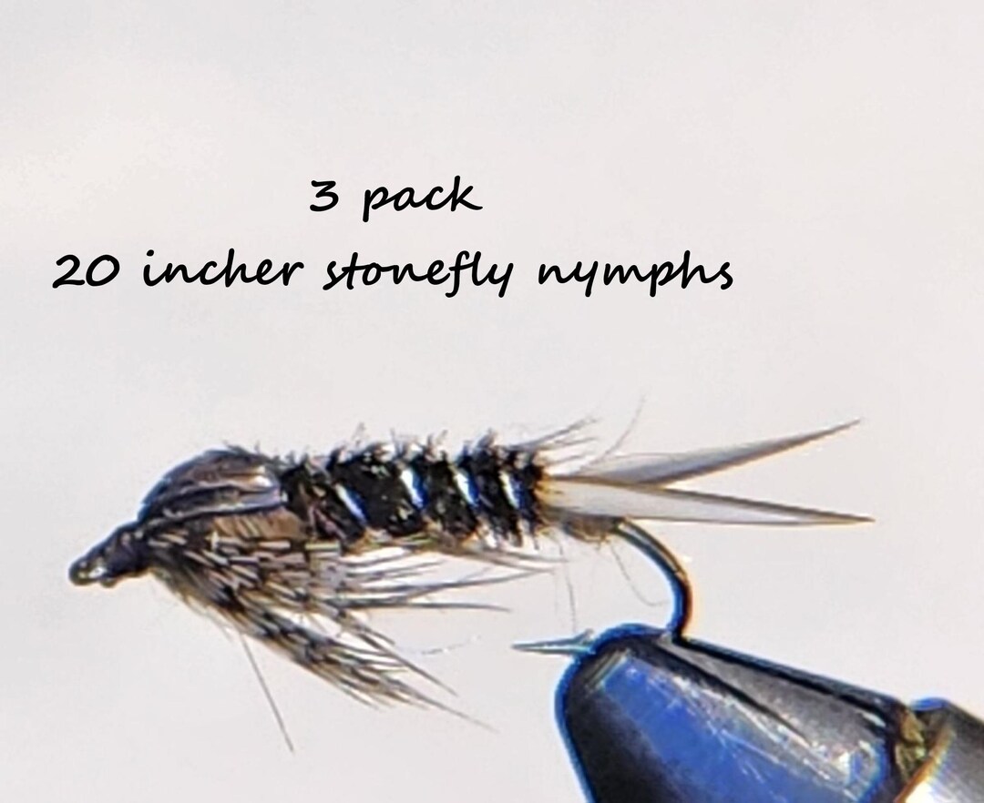 3 Pack 20 Incher Stonefly Nymphs - Panfish Fly - Trout Fly - Bass Fly ...